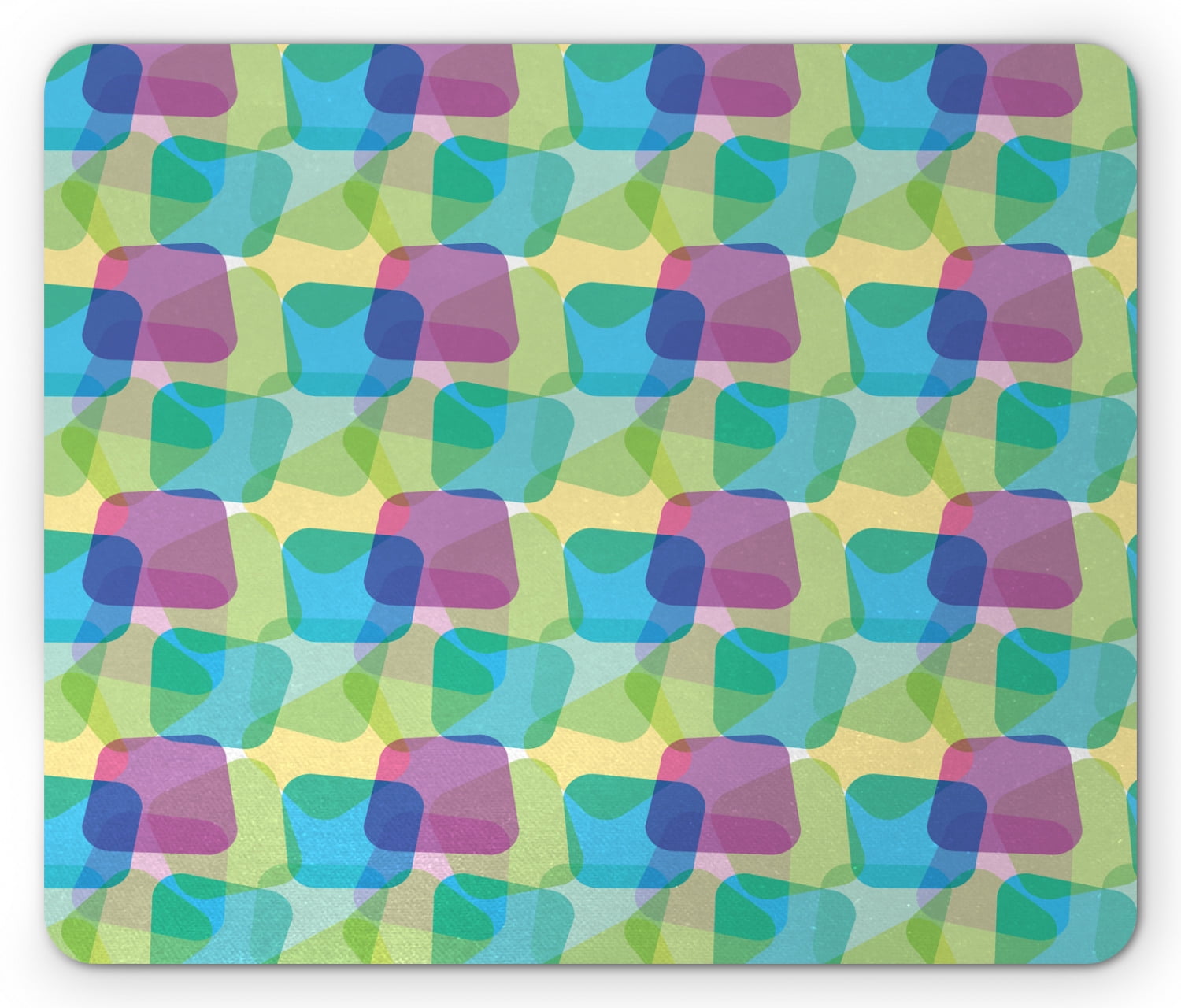 Colorful Mouse Pad, Skewed Square Shapes with Round Edges Overlap ...