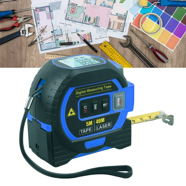 Blue 3 In 1 Digital Tape Measure With Self Locking Device, Accurate ...