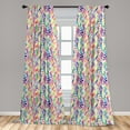 Geometric Curtains 2 Panels Set, Mixed Mosaic Vivid Nature Inspired ...