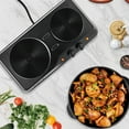 OVENTE Electric Countertop Double Burner, 1700W Cooktop with Cast Iron ...