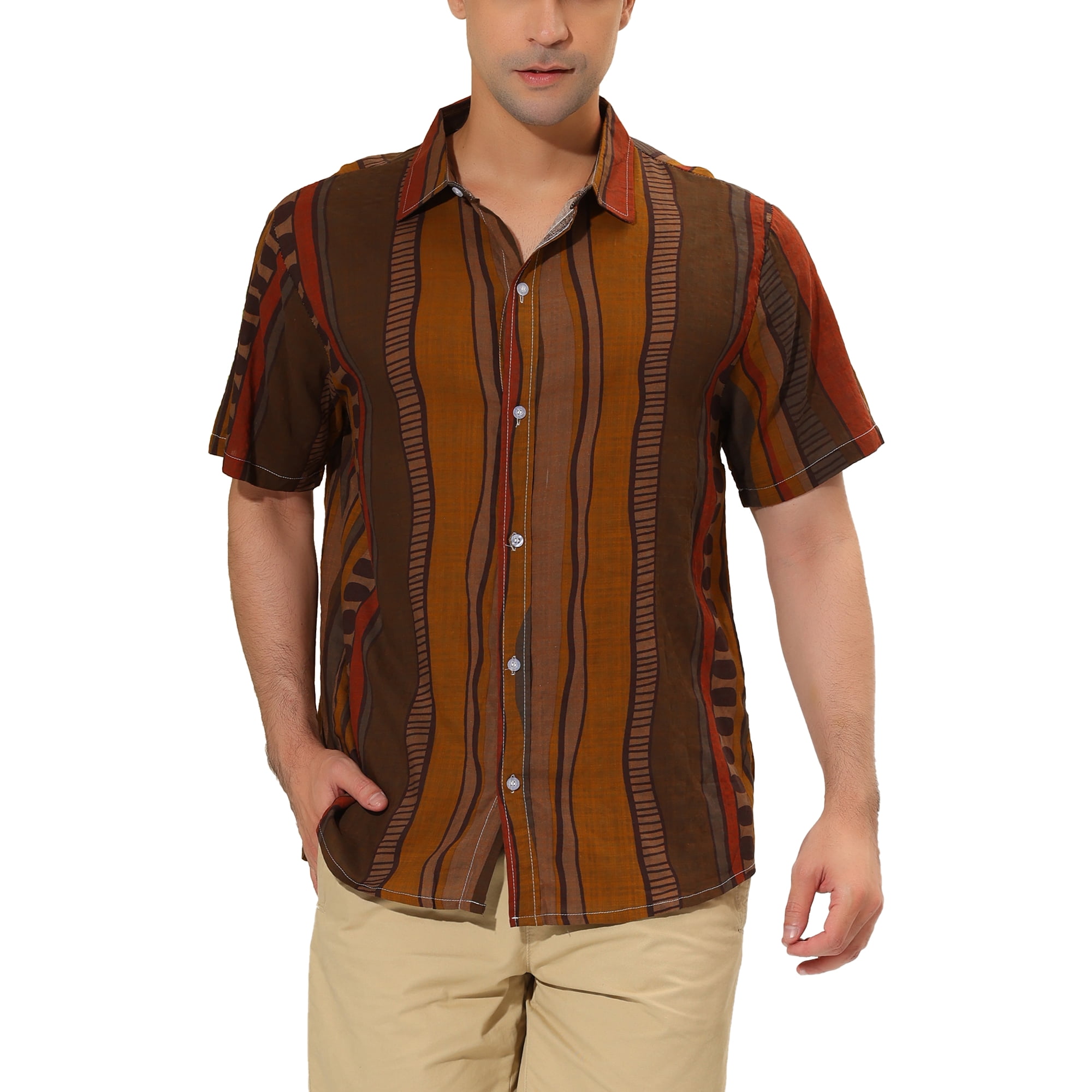 Click here for Inspire Chic Mens Shirt Vertical Striped Button Do... prices