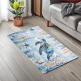 Blue Sea Turtle Door Mat 20x31.5 Inch Nautical Coastal Starfish Shell ...