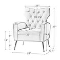 ARTFUL LIVING DESIGN Armchairs Set of 2 Button Tufted Wingback Metal ...