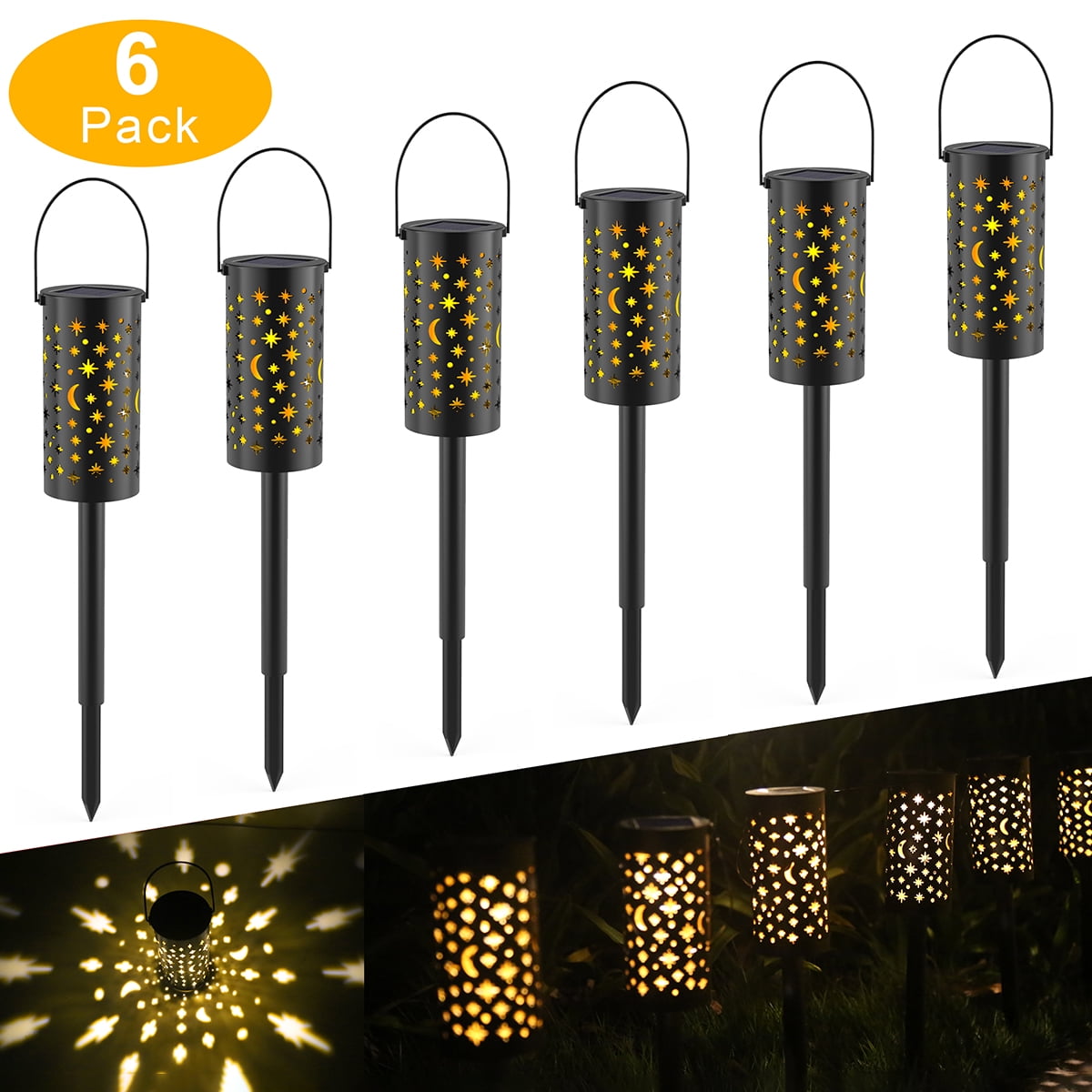 Click here for Graflsoa Tomshine 6-Pack Solar-Powered Star Moon G... prices