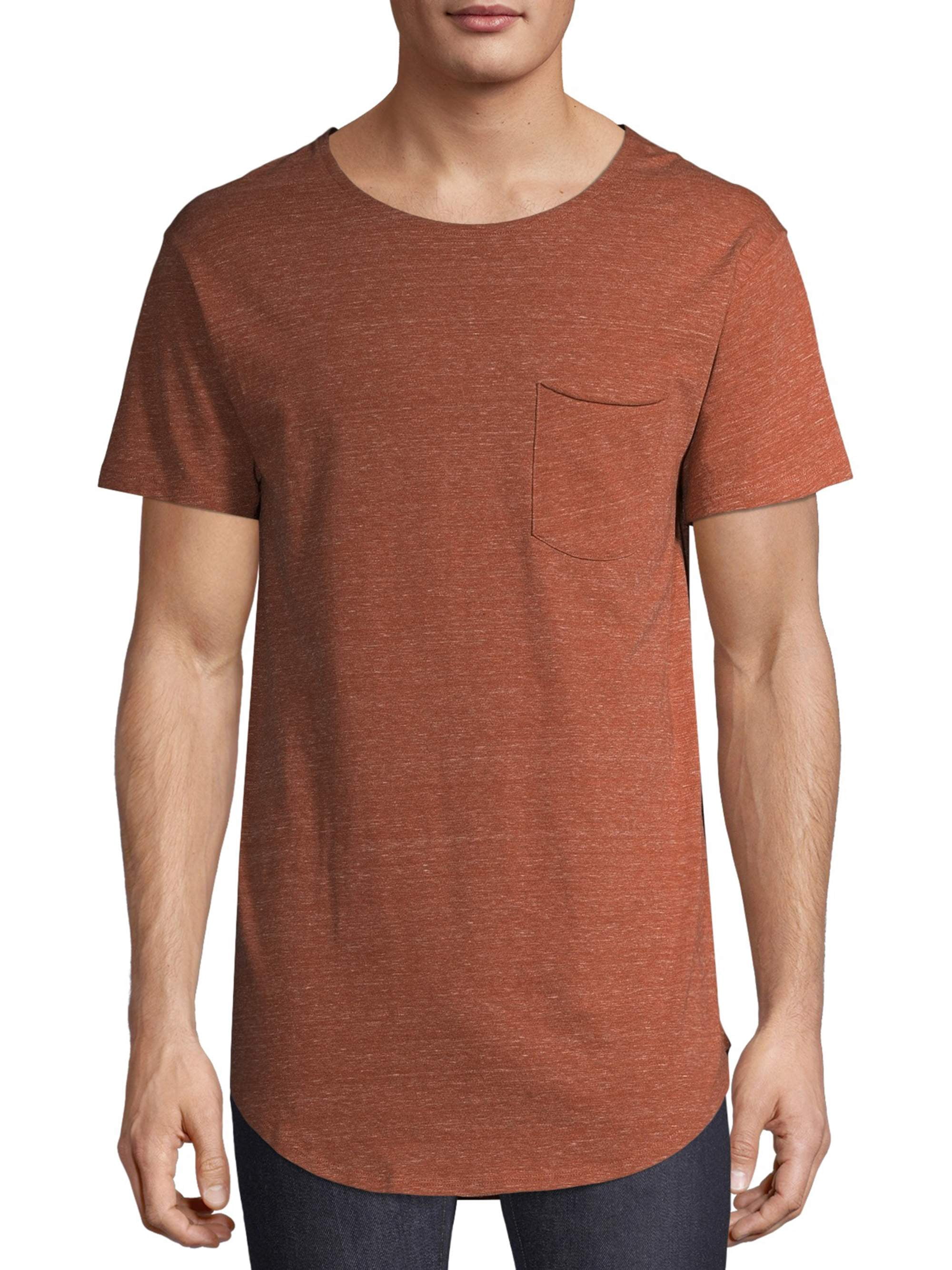 No Boundaries Men's and Big Men's Short Sleeve Elongated Tee, up to ...