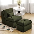 Pawverly Compressed Lounge Chair with Ottoman, Modern Upholstered Floor ...