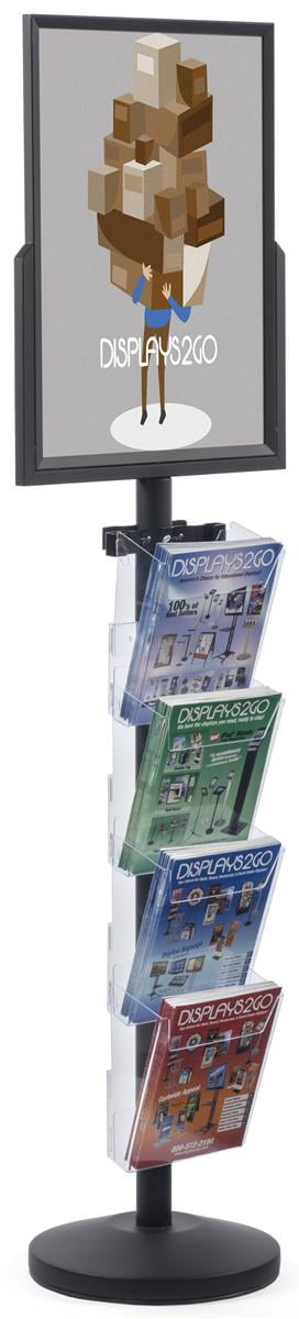 Floor Stand Sign Holder, 18" x 24", with 4 Literature Holder Pockets ...