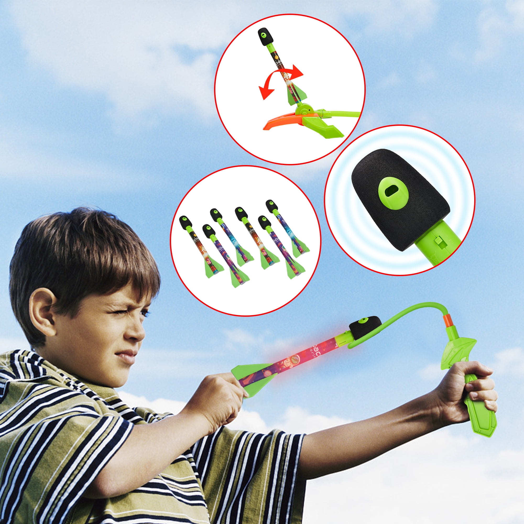 KingShop Air Rocket Toy–Ultimate LED Rocket Launcher for Kids, and ...
