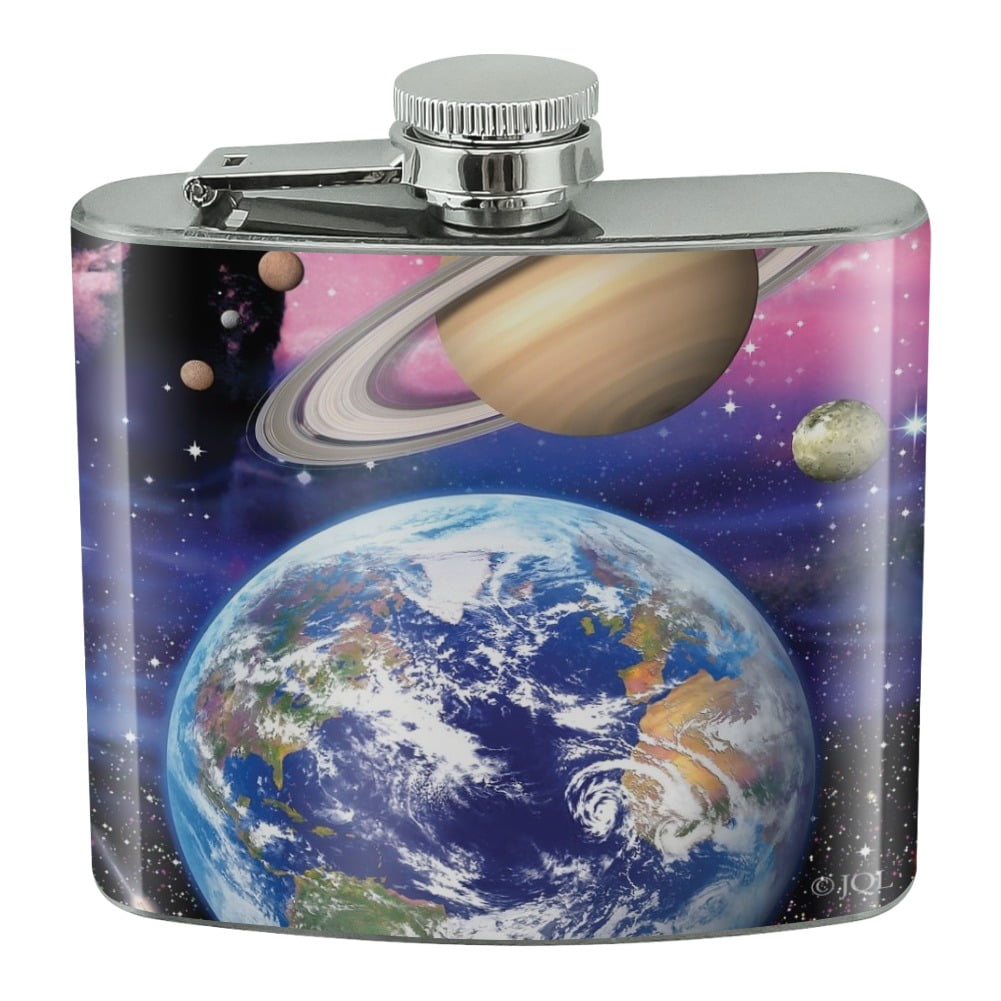 Planets Solar System Earth Nebula Stainless Steel 5oz Hip Drink Kidney ...