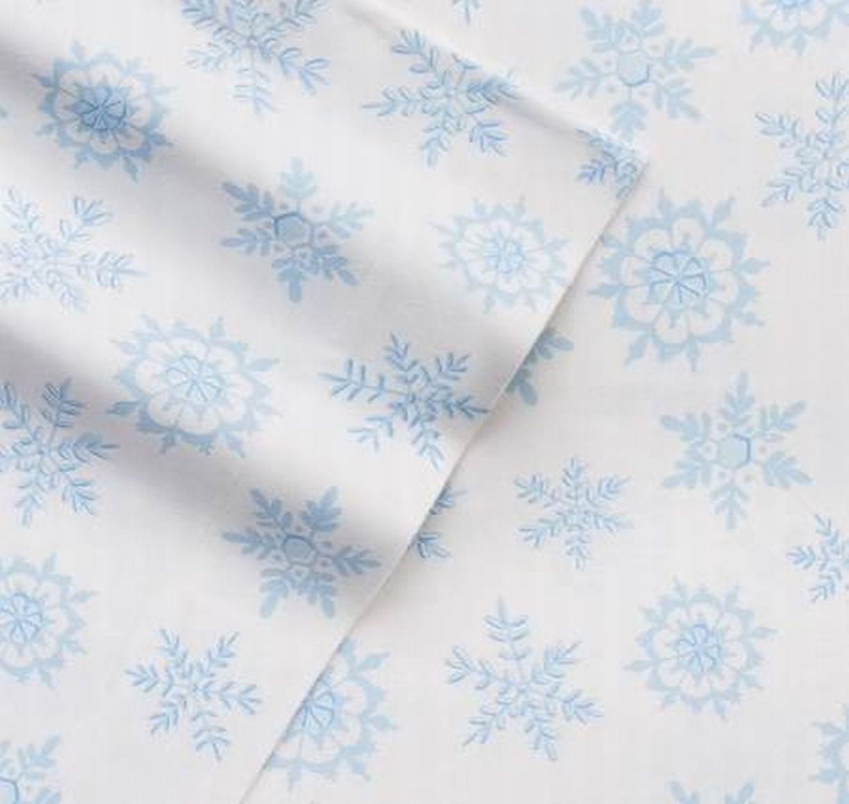 Cuddle Duds Flannel Sheet Set Blue & White Snowflake Queen Bed Sheets ...