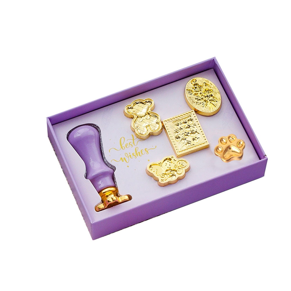 Wax Seal Set, 6 Pcs Sealing Wax Stamps 1 Wooden Hilt, Wax Stamp Kit for ...