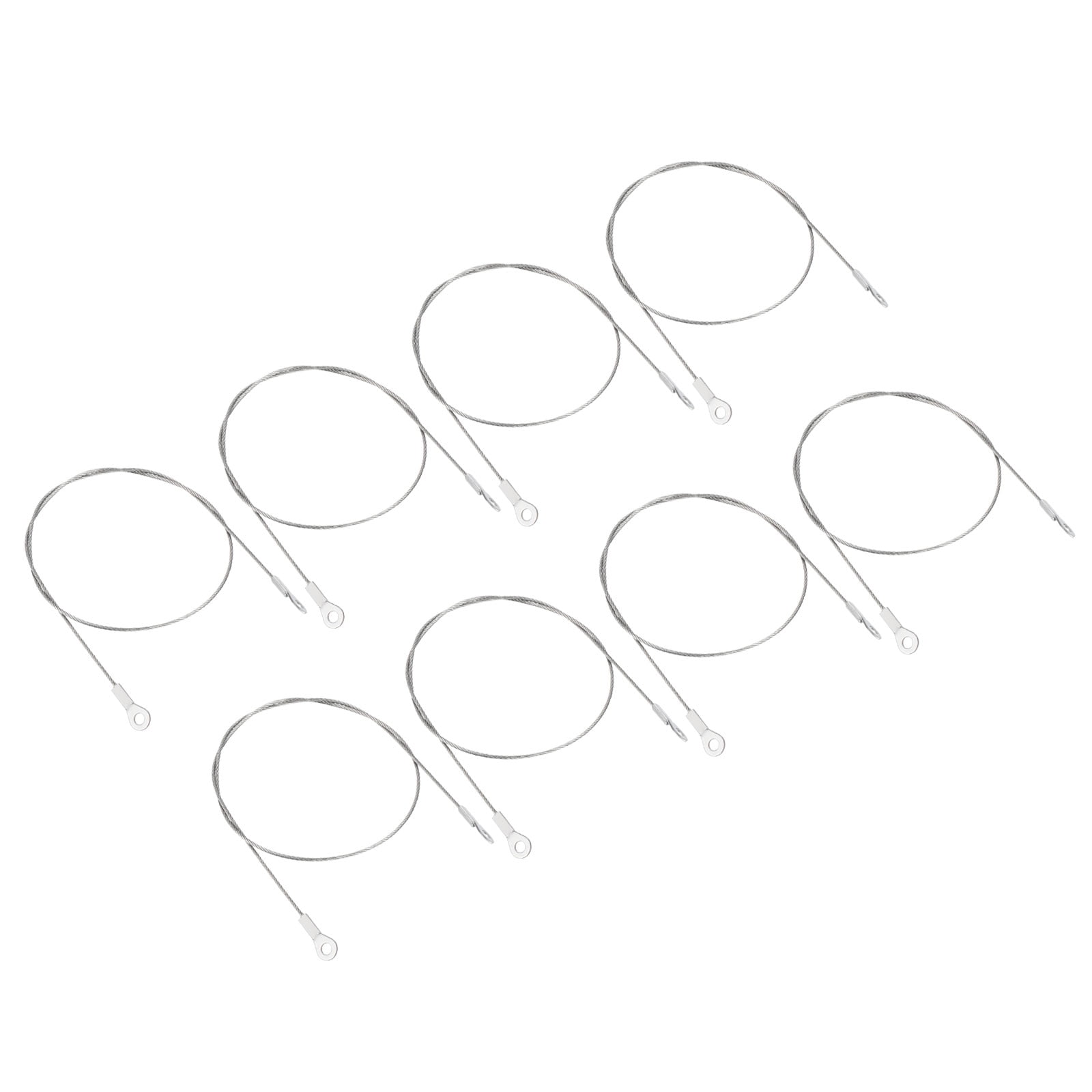 Uxcell 1.5mmx50cm Stainless Steel Security Cable 4mm ID Eyelets Ended ...