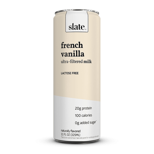 Slate Milk - High Protein Shake, French Vanilla Milk, 20g Protein, 0g Added Sugar, Lactose Free ...