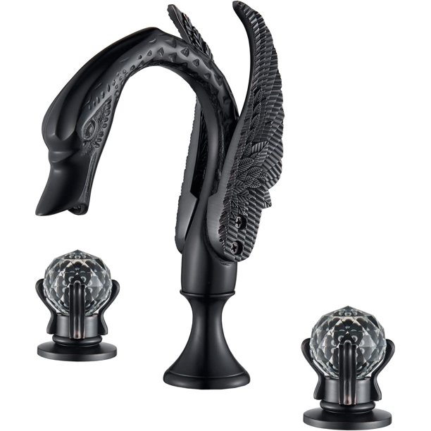 CES Double Crystal Knobs Basin Faucet Widepspread 3 Holes Sink Mixer ...