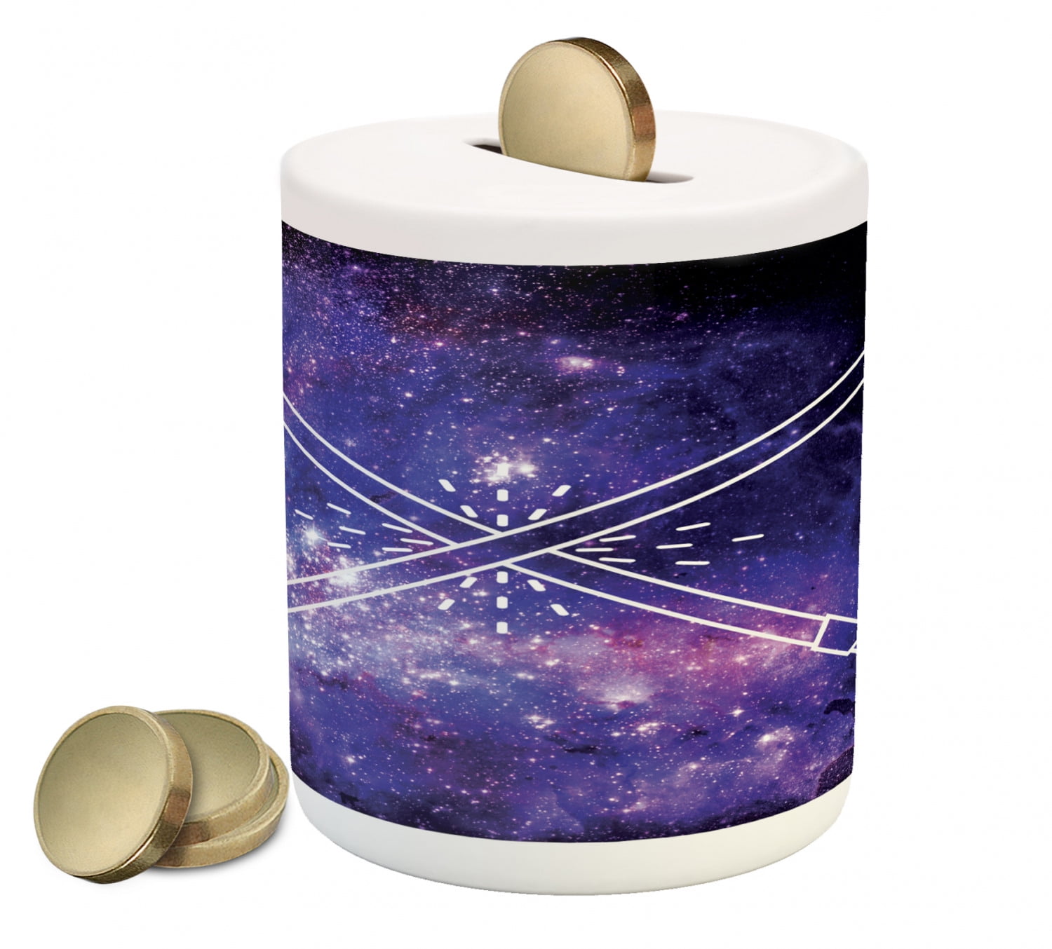Galaxy Piggy Bank, Futuristic Starry Sky Galaxy Illustraiton Pattern ...