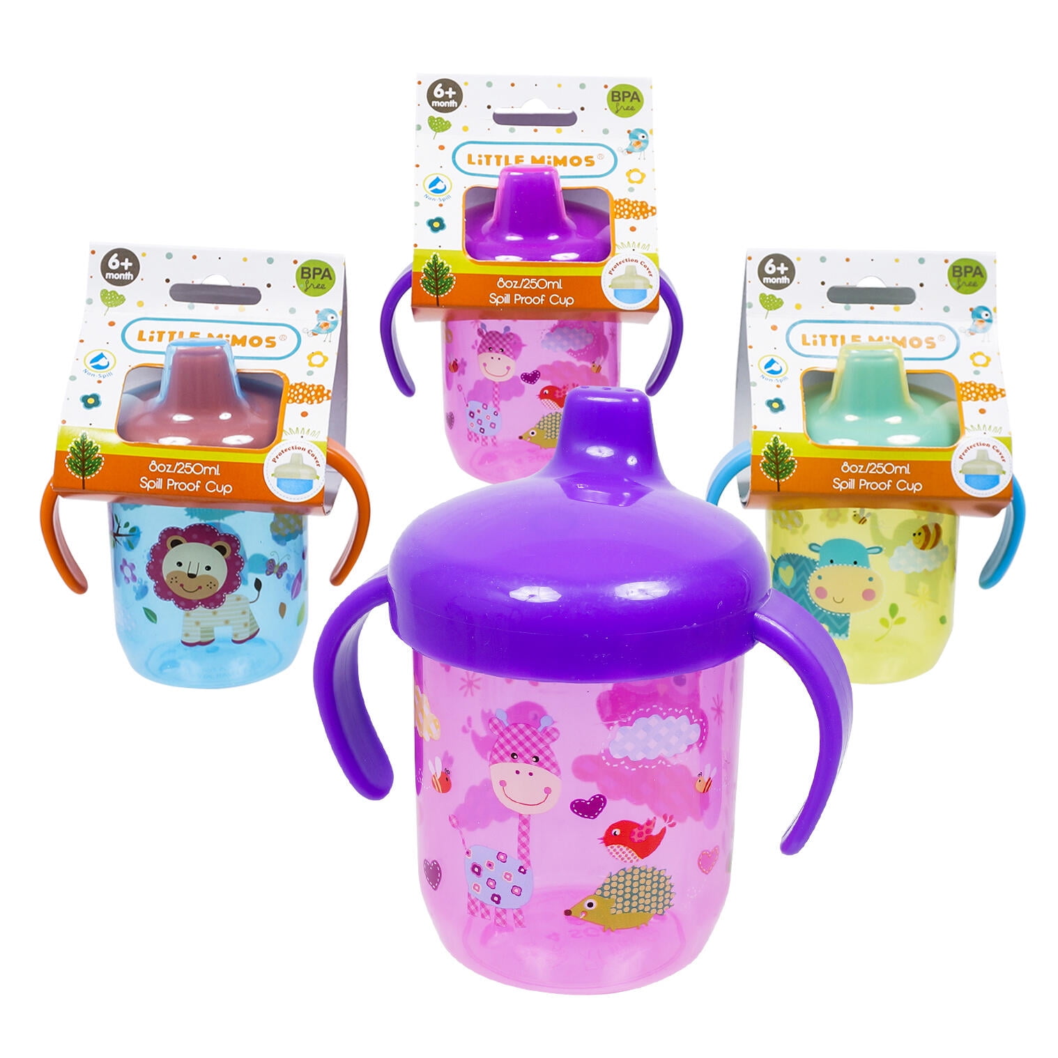 2 PCS Spill Proof Cup- 8oz- Assorted Designs - Walmart.com