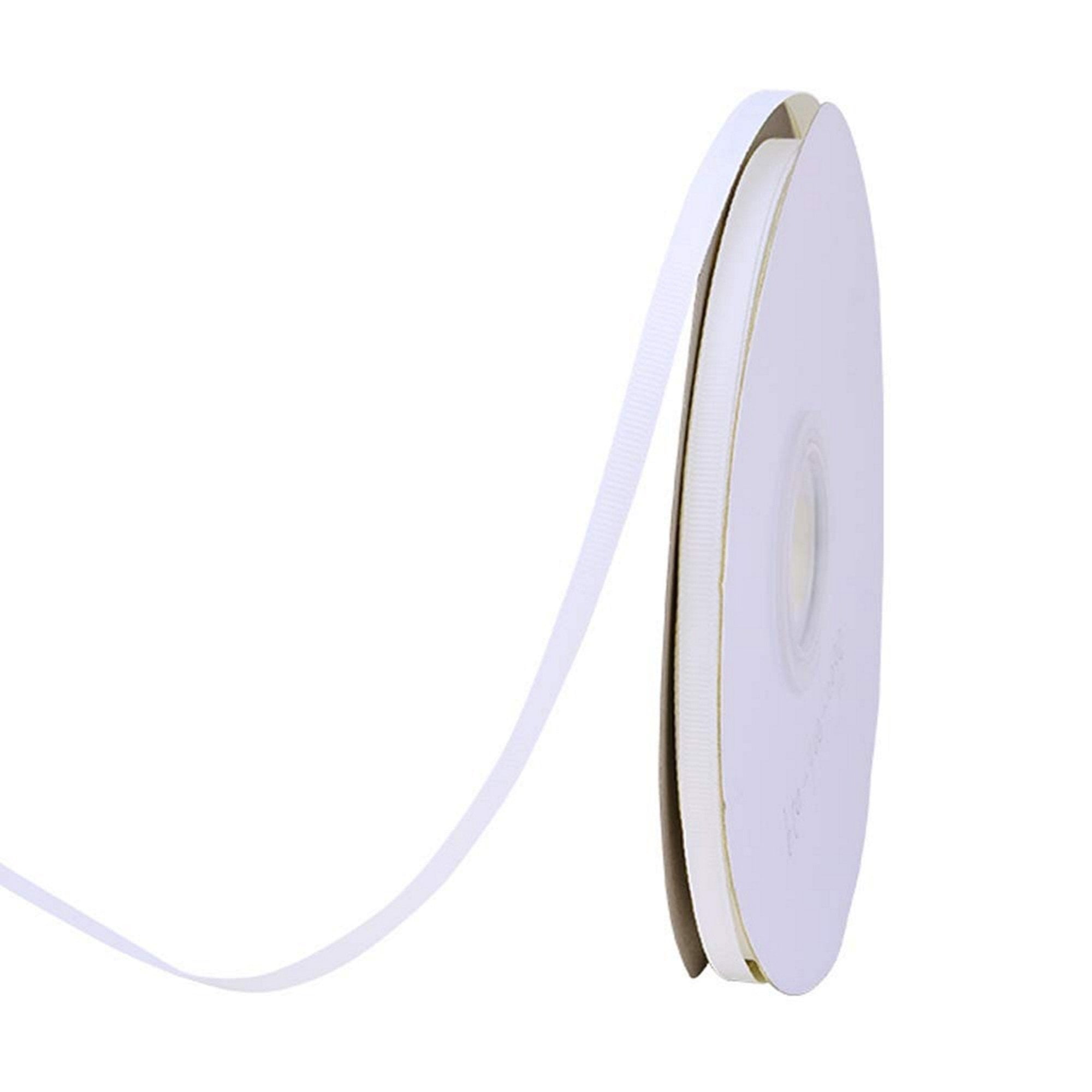 White Grosgrain Ribbon - 1/4 Inch Wide - 50 Yard Spool - Walmart.com
