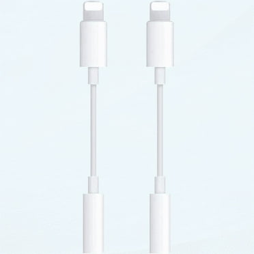 Apple MFi Certified 2 Pack Lightning to 3.5mm Headphones Jack Adapter for iPhone Dongle 2 in 1 ...