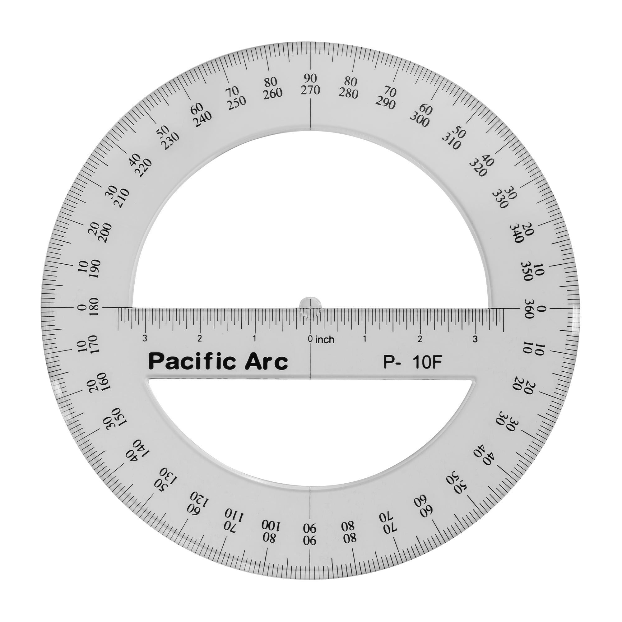 Pacific Arc's 180 degree Plastic Protractor Clear Ruler - Walmart.com