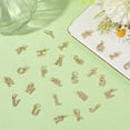 1Set 26Pcs 26 Styles Real 18K Gold Plated Brass Micro Pave Clear Cubic ...
