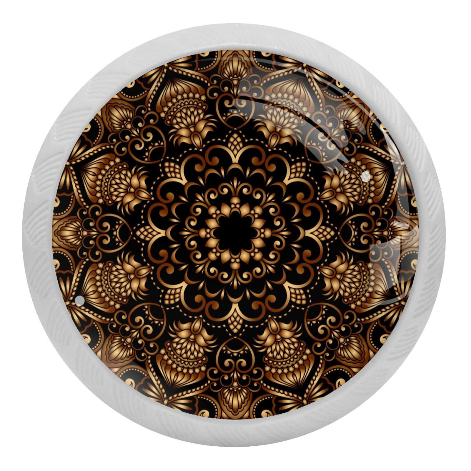 4PCS Round Vintage Gold Greek Cabinet Fluorescence Knob Glowing in the ...