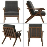 BELLEZE Mid Century Accent Chair, Retro Wooden Frame Denim Arm Chairs ...