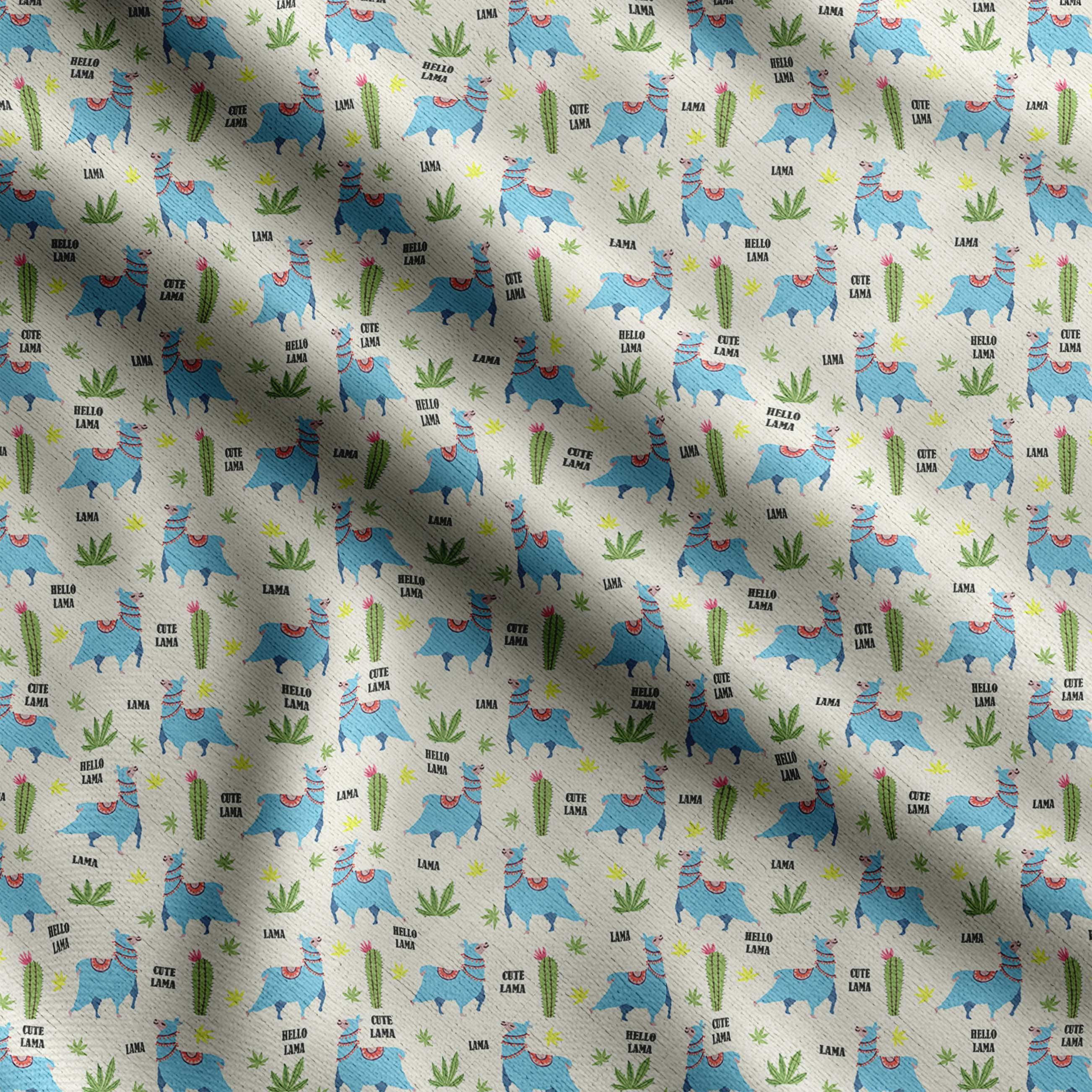 Soimoi Llama Alpaca Print,Cotton Cambric, Quilting Fabric Sold by The ...