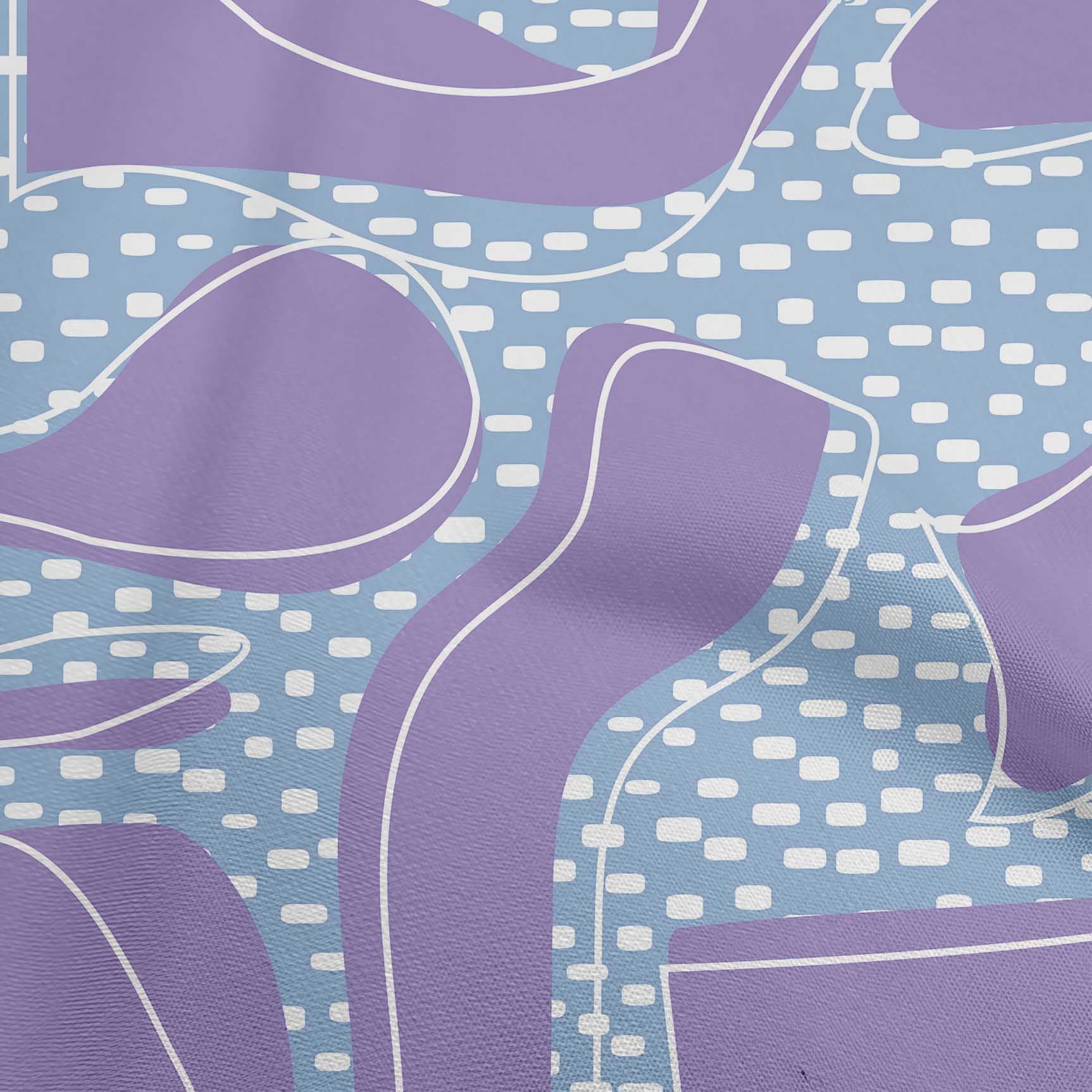 oneOone Velvet Violet Fabric Geometric Random Shapes Doodle Fabric For ...