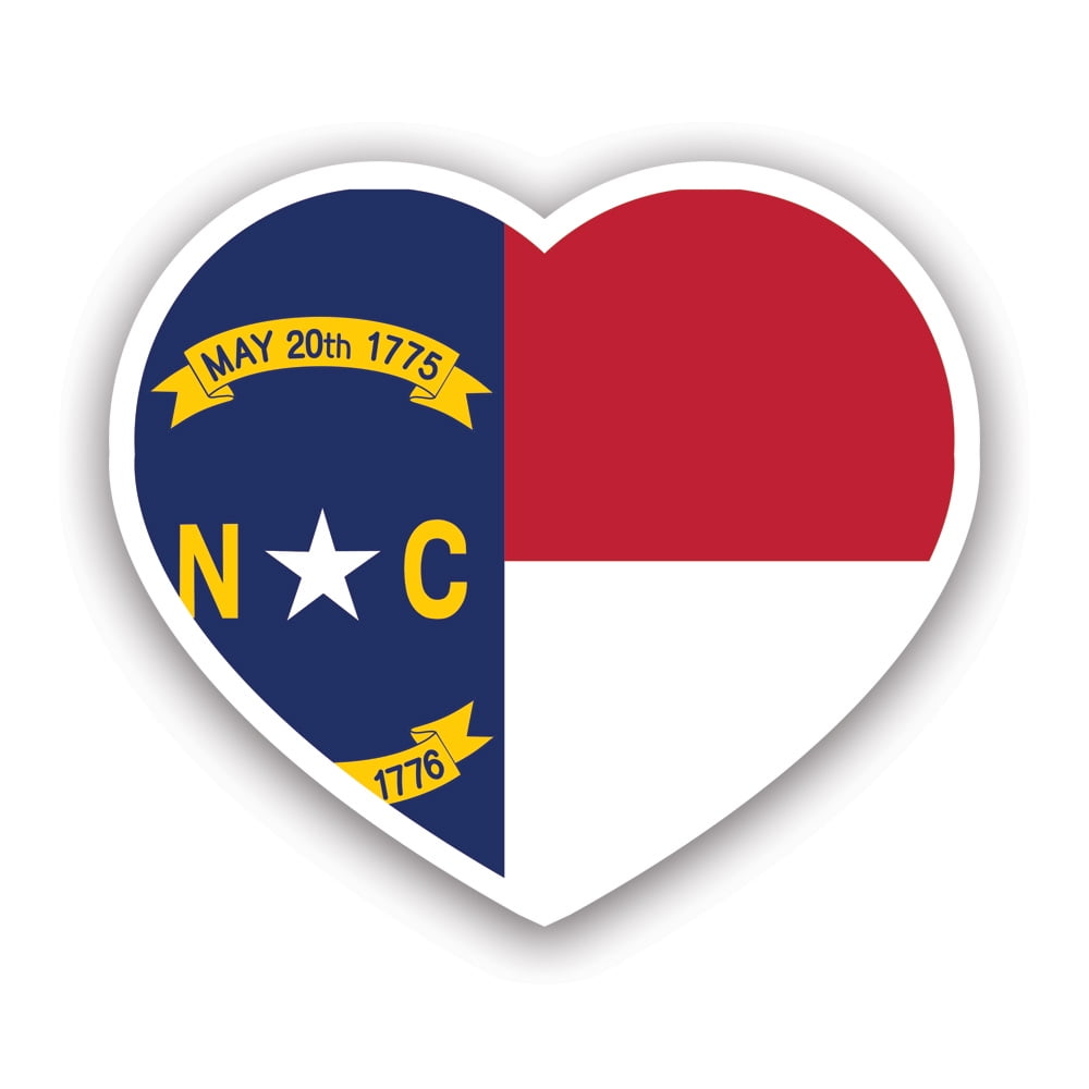 North Carolina Heart Sticker Decal - Self Adhesive Vinyl - Weatherproof ...