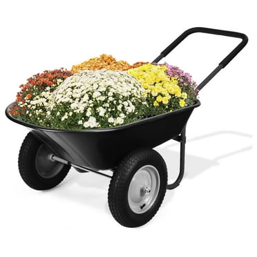 Churanty Heavy Duty Lawn Garden 3 Wheel Wheelbarrow Utility Cart, 48V ...