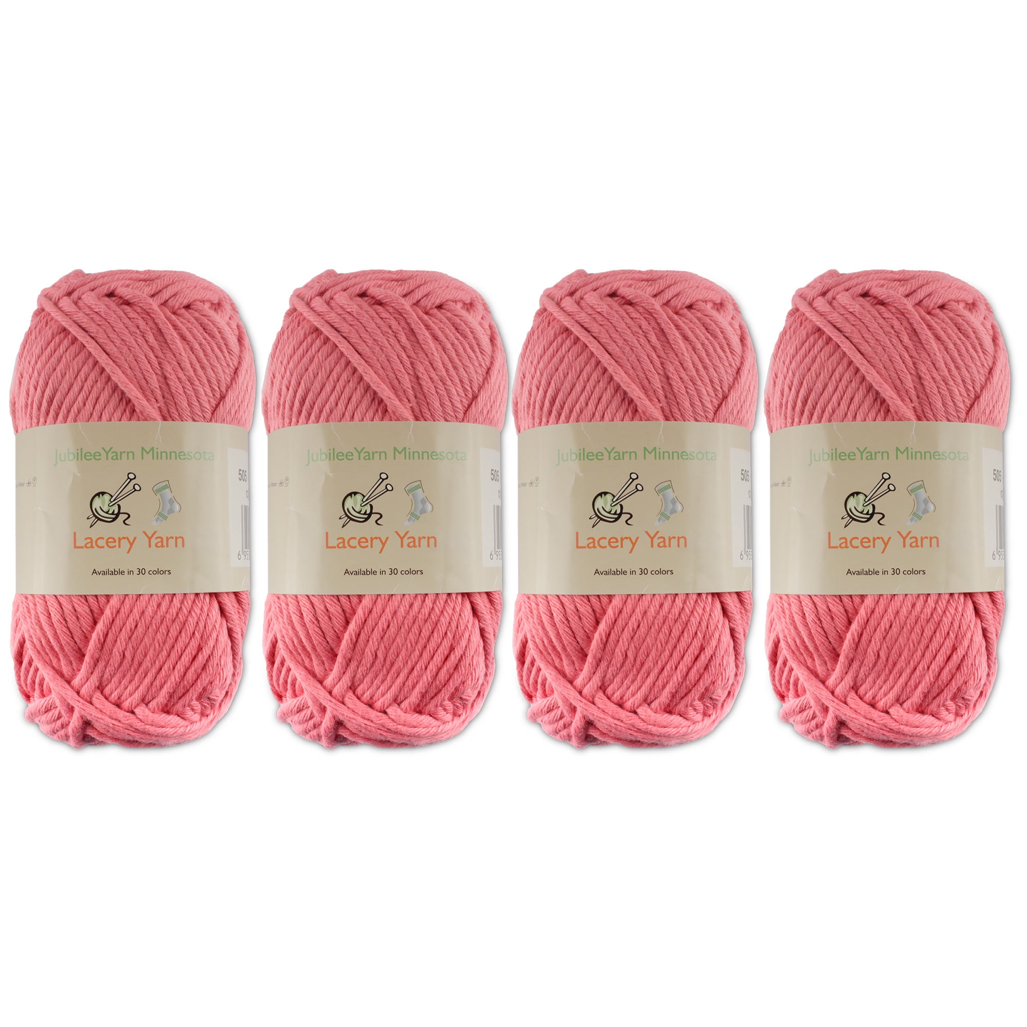 Bulky Weight Lacery Yarn 100g - 4 Skeins - 100% Cotton - Soft Red ...