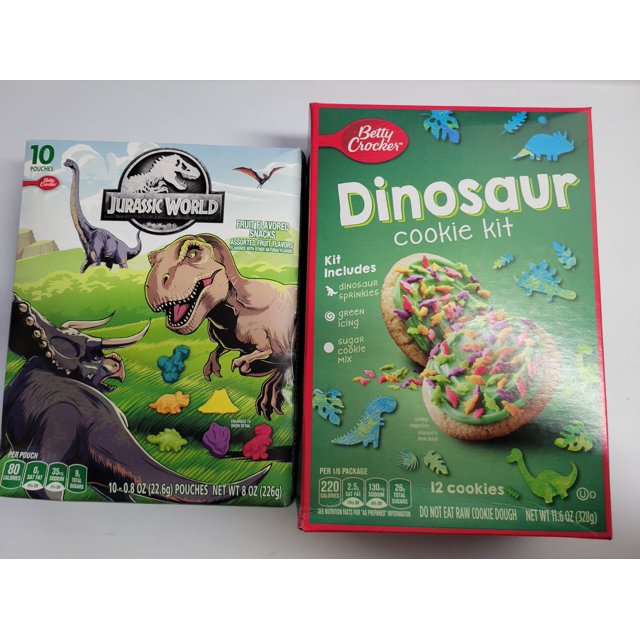 Dinosaur Snack Bundle, 1 box 11.6 oz of Betty Crocker Dinosaur Cookie ...