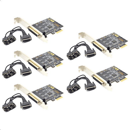 5X PCI-E Serial Port Card Pcie to 4 Serial Port RS232 9-Pin Industrial ...