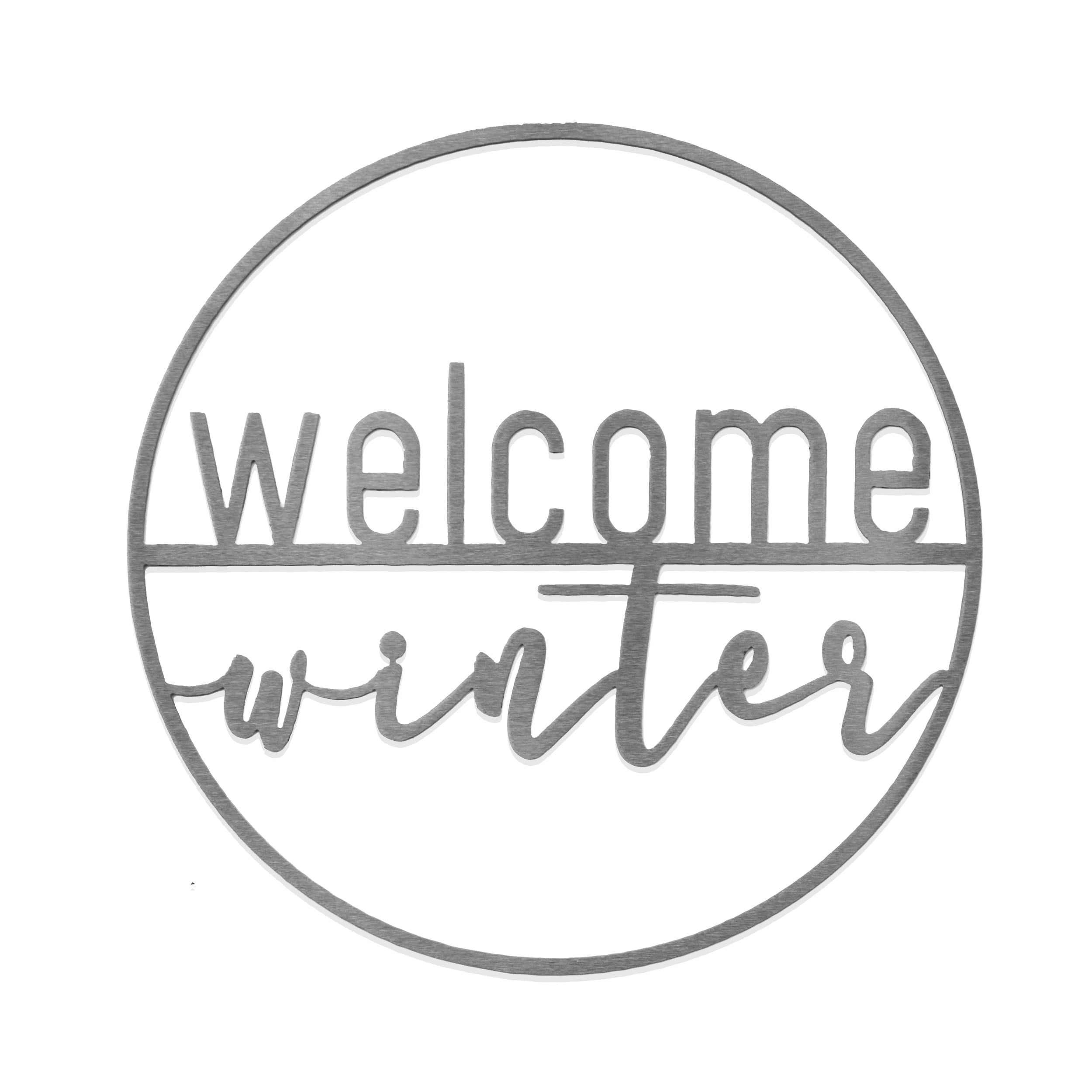 Rusted Orange White Metal 15" Welcome Winter Season Greeting Sign ...