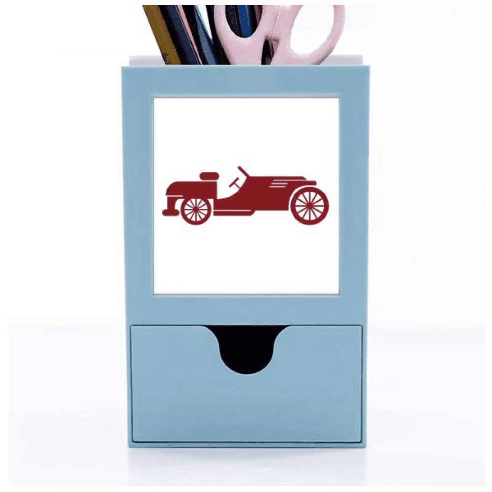 Red Geometric Classic Cars Outline Desk Supplies Organizer Pen Holder ...