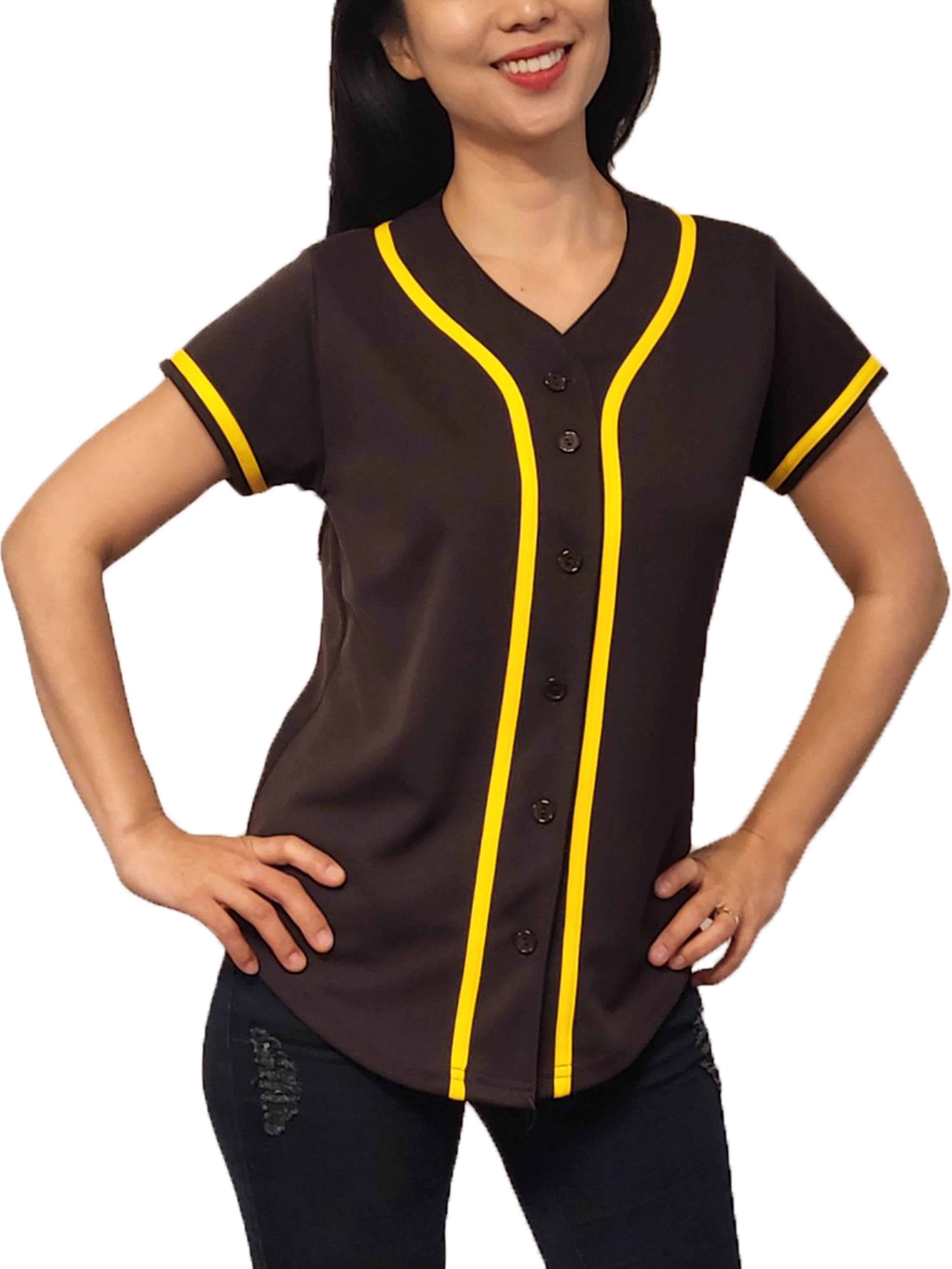 Lappel Women's Baseball Button Down Jersey College Sports Team Uniforms ...