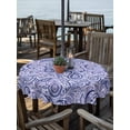 Blue Purple Paisley Floral Round Outdoor Tablecloth with Umbrella Hole ...