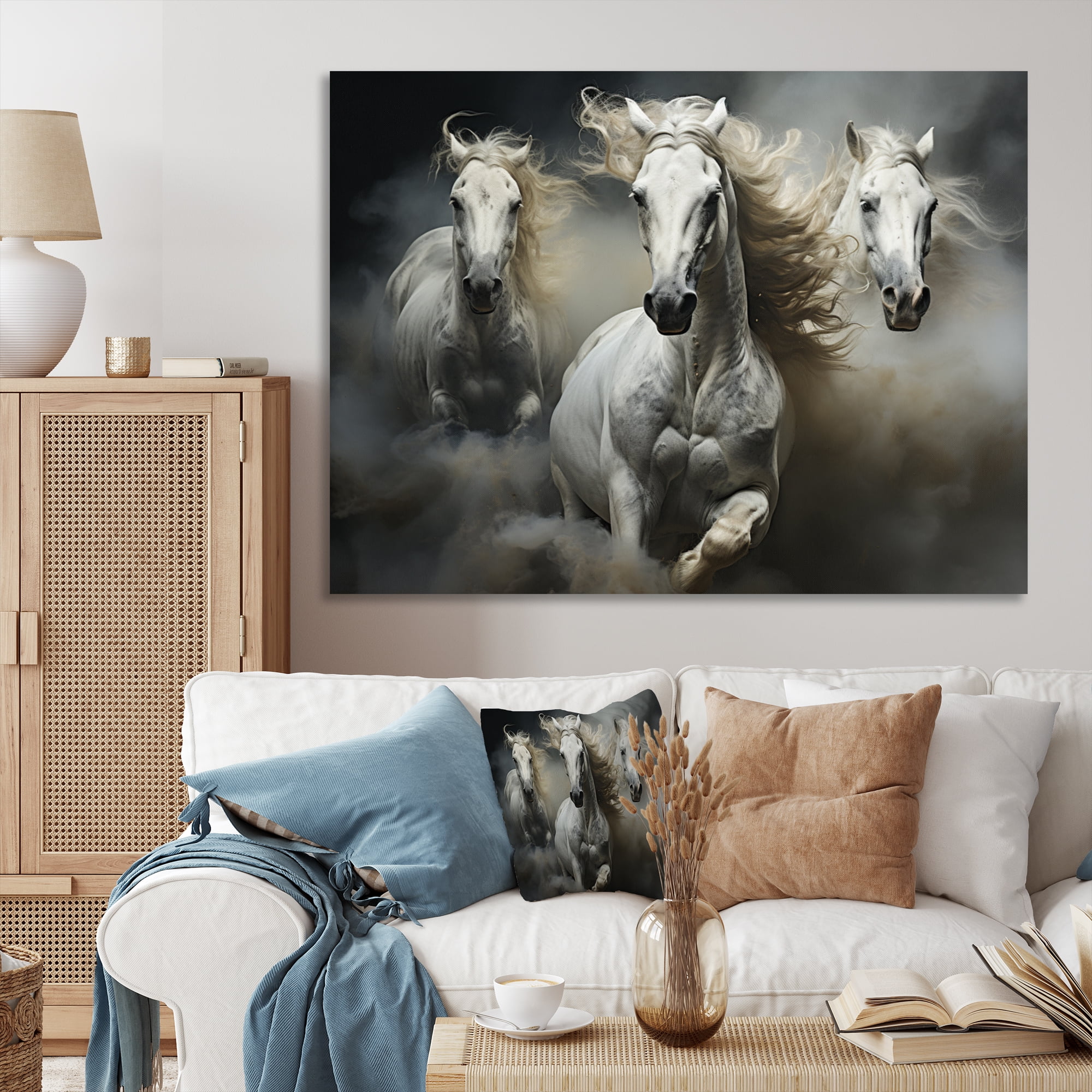 Click here for Designart Large Horse Animal Wall Decor  White Bei... prices