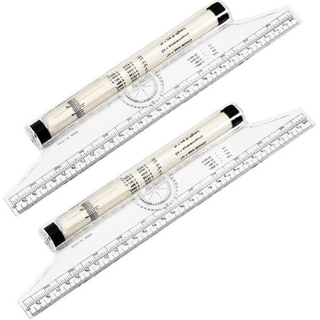 2 Pieces Rolling Parallel Ruler, Rolling Drafting Ruler, Multipurpose ...