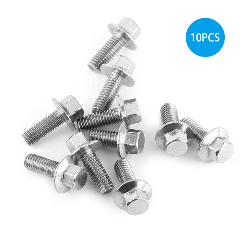 10 Pieces 304 Stainless Steel Outer Hexagon Flange Face Bolt Corrosion ...