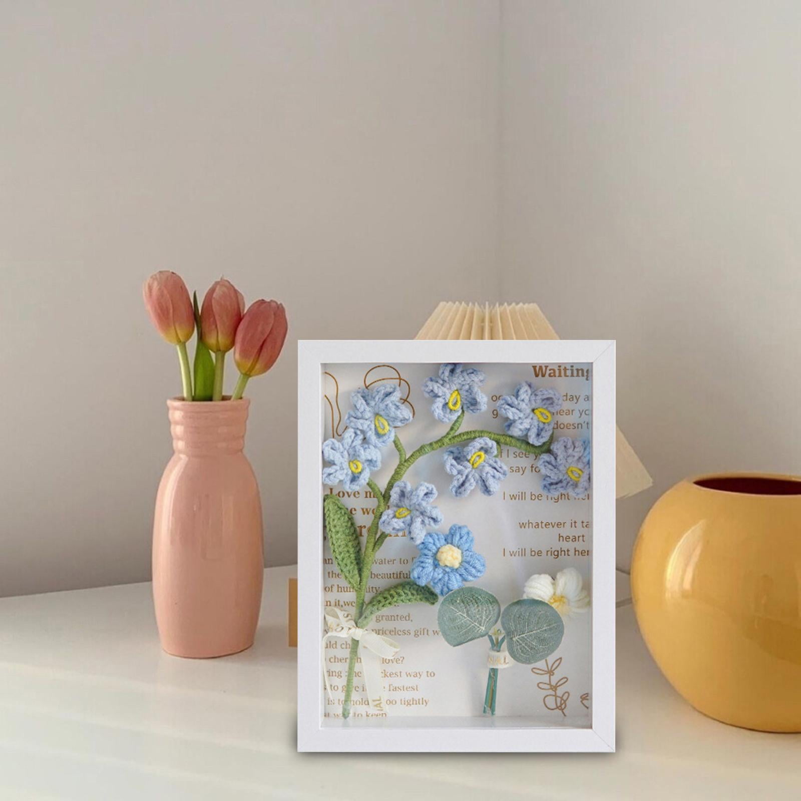 Crochet Flower Bouquet Photo Frame Artificial Flowers Bouquet Frame ...