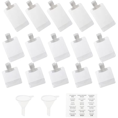 Portable Travel Fluid Makeup Packing Bag Set with 2 Mini Funnel and ...