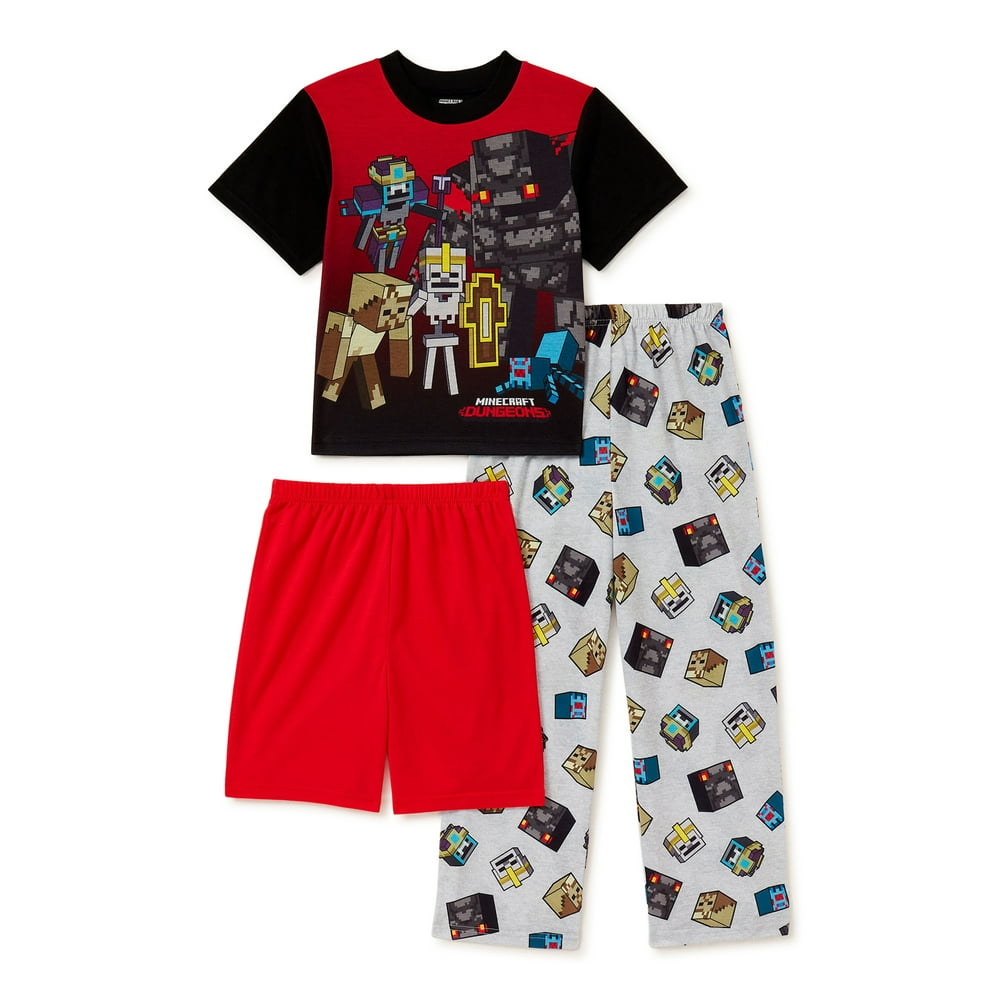 Minecraft - Minecraft Boys Pajama Set, 3-Piece, Sizes 6-12 - Walmart ...