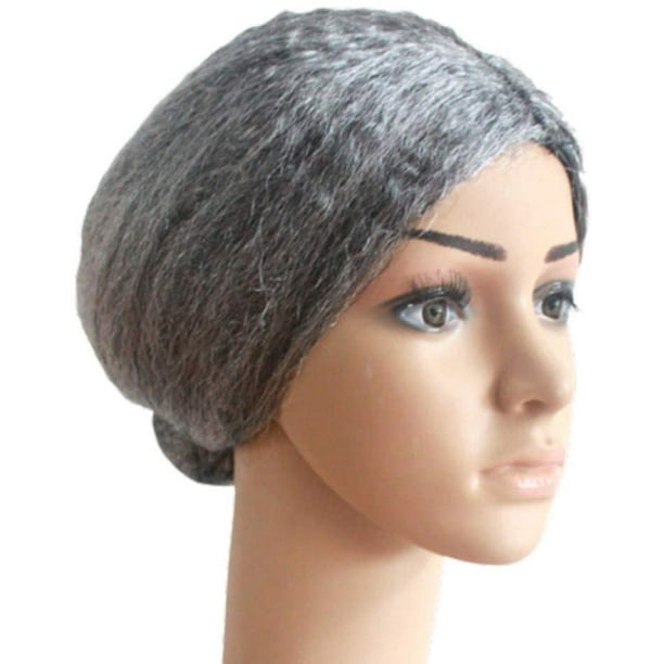 Halloween Old Lady Wig Grey Granny Bun Aged Women Wig Accessory Grandma ...