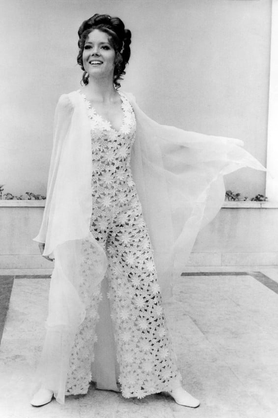 Diana Rigg in On Her Majesty's Secret Service full length smiling pose ...