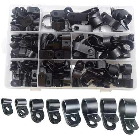 SICED 200 Pack Nylon Type R Cable Clips with Electrical Fixing Screws ...