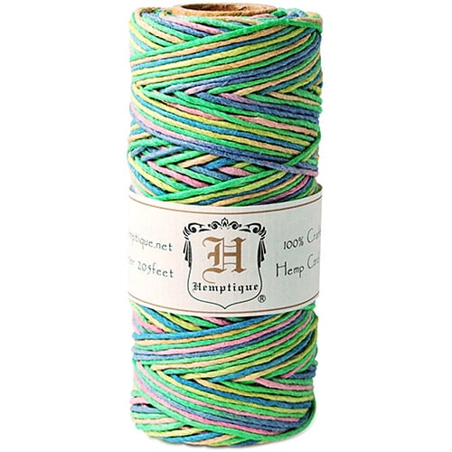 Hemptique #20 Variegated Oil-Free Hemp Twine Spool for Arts & Crafts ...