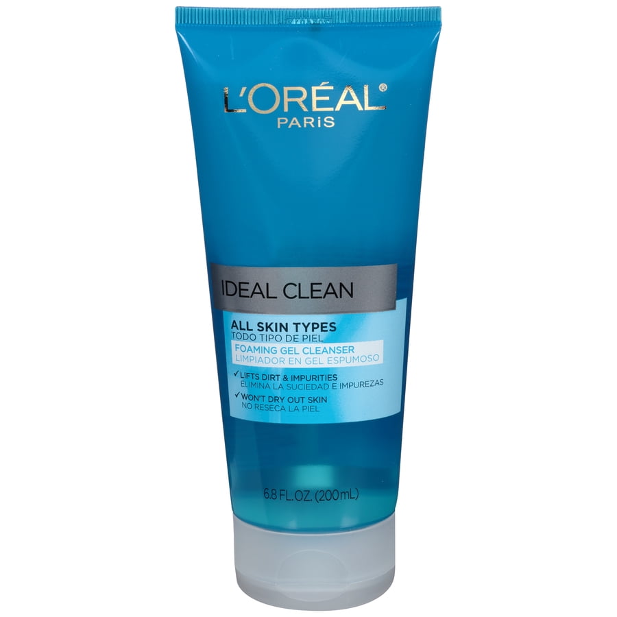 L'Oreal Paris Ideal Clean Daily Foaming Gel Cleanser, 6.8 fl oz ...
