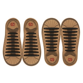 LOCK LACES (Elastic No Tie Shoe Laces) (Pack of 2) (2 Pack-Black ...