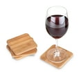 True Stack Bamboo Coasters - Modern Square Coasters in Bamboo Wood, Set ...